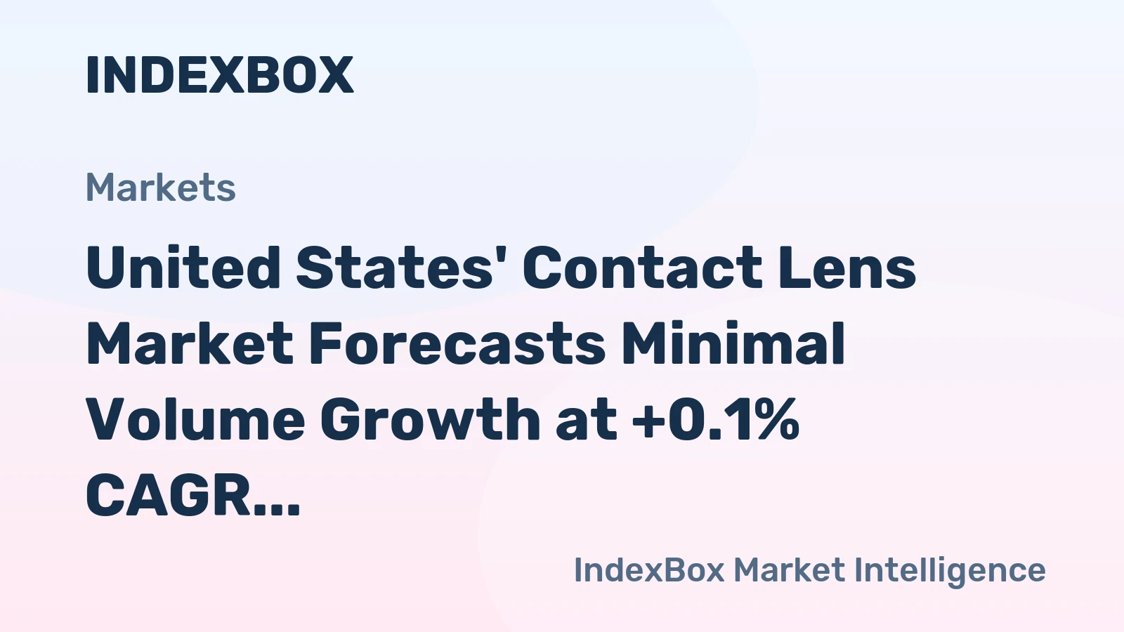 United States' Contact Lens Market Forecasts Minimal Volume Growth at +0.1% CAGR Amid Import Reliance