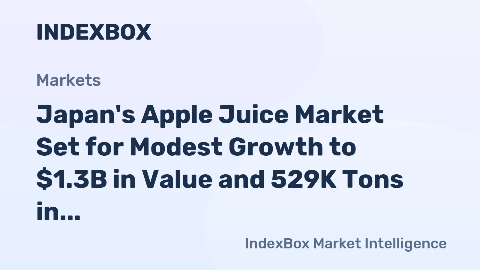 Japan's Apple Juice Market Set for Modest Growth to $1.3B in Value and 529K Tons in Volume by 2035