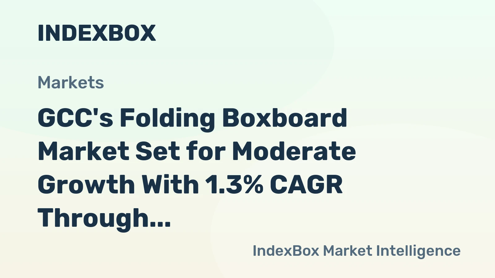 GCC's Folding Boxboard Market Set for Moderate Growth With 1.3% CAGR Through 2035