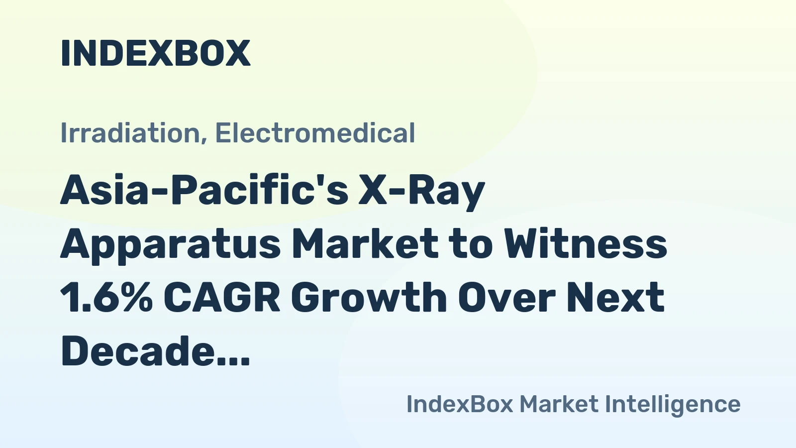 Asia-Pacific's X-Ray Apparatus Market to Witness 1.6% CAGR Growth Over Next Decade