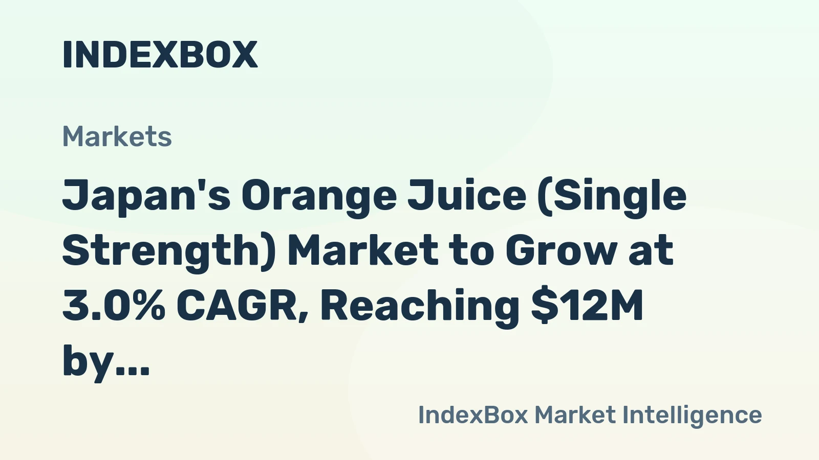 Japan's Orange Juice (Single Strength) Market to Grow at 3.0% CAGR, Reaching $12M by 2035