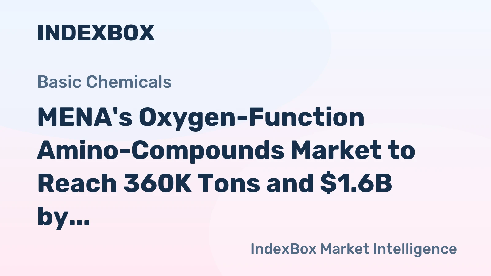 MENA's Oxygen-Function Amino-Compounds Market to Reach 360K Tons and $1.6B by 2035