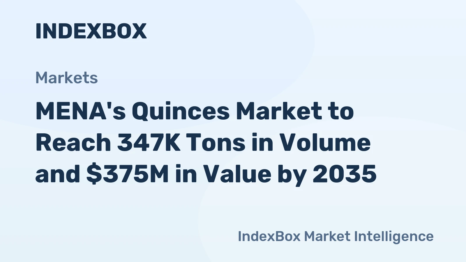 MENA's Quinces Market to Reach 347K Tons in Volume and $375M in Value by 2035