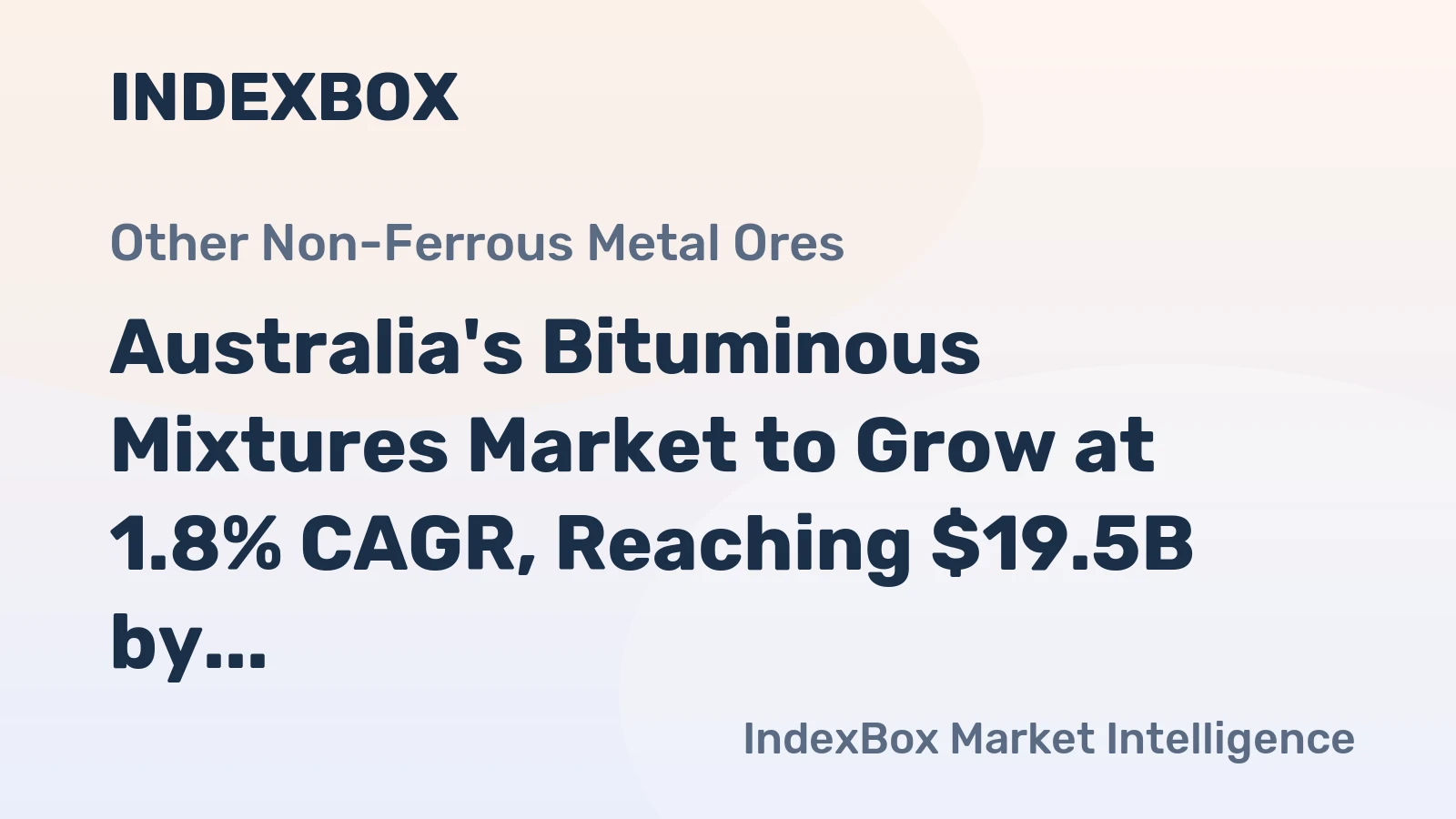 Australia's Bituminous Mixtures Market to Grow at 1.8% CAGR, Reaching $19.5B by 2035