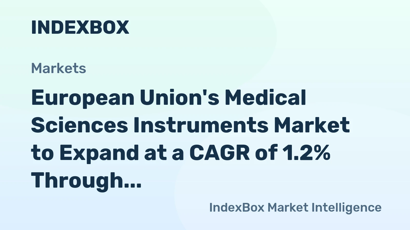 European Union's Medical Sciences Instruments Market to Expand at a CAGR of 1.2% Through 2035