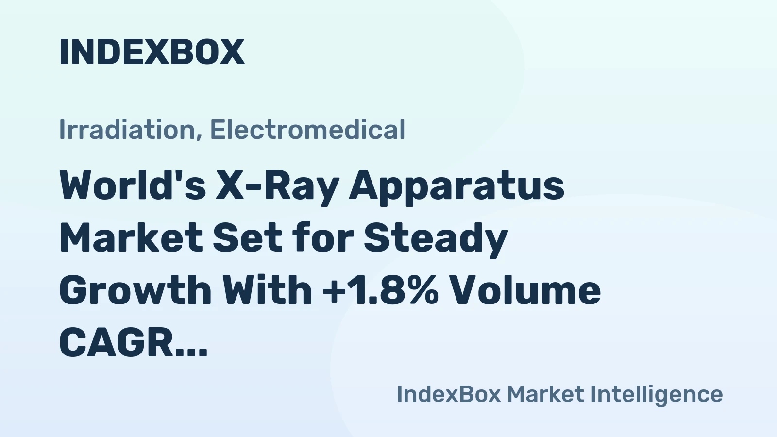 World's X-Ray Apparatus Market Set for Steady Growth With +1.8% Volume CAGR Through 2035