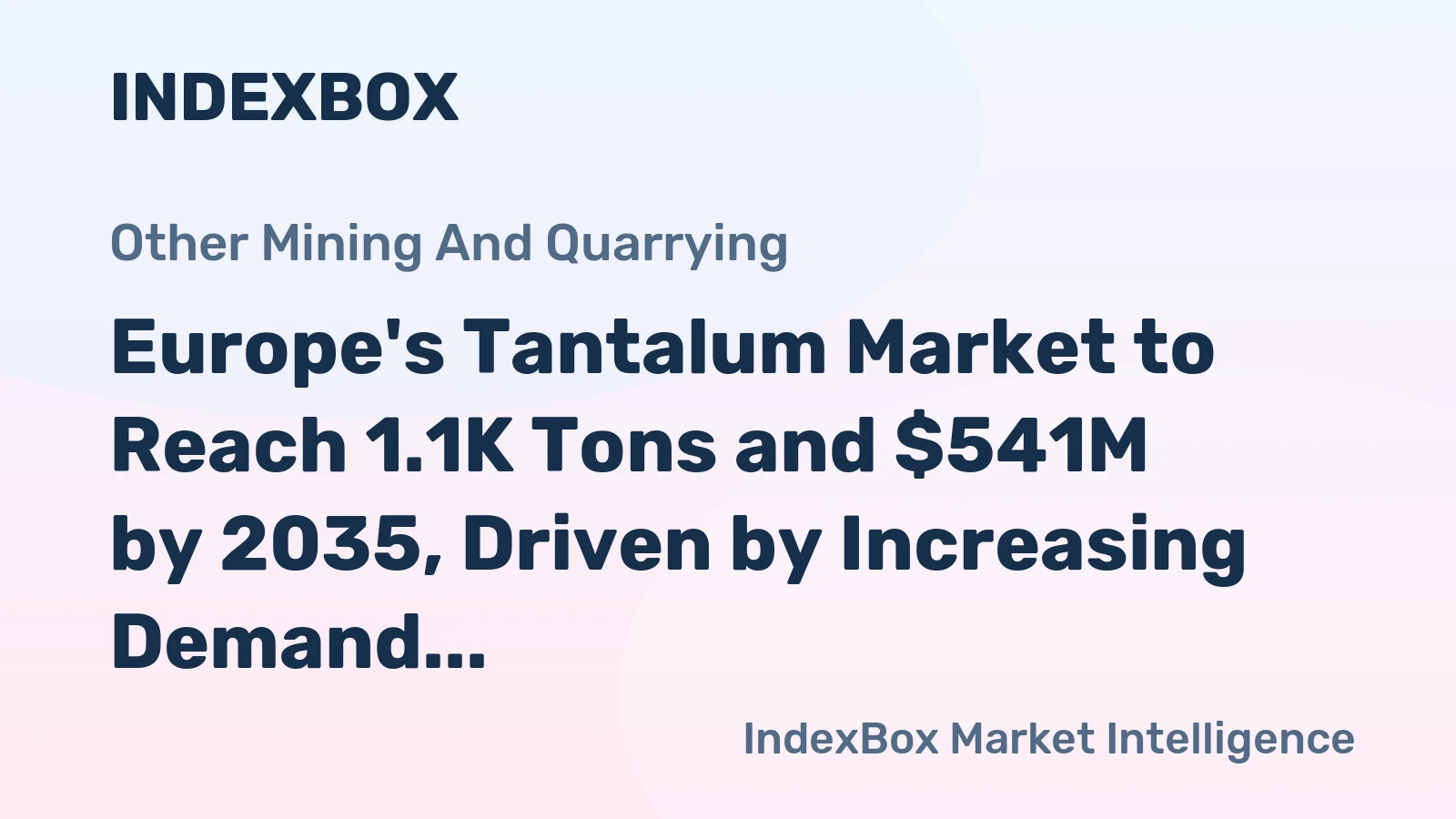 Europe's Tantalum Market to Reach 1.1K Tons and $541M by 2035, Driven by Increasing Demand