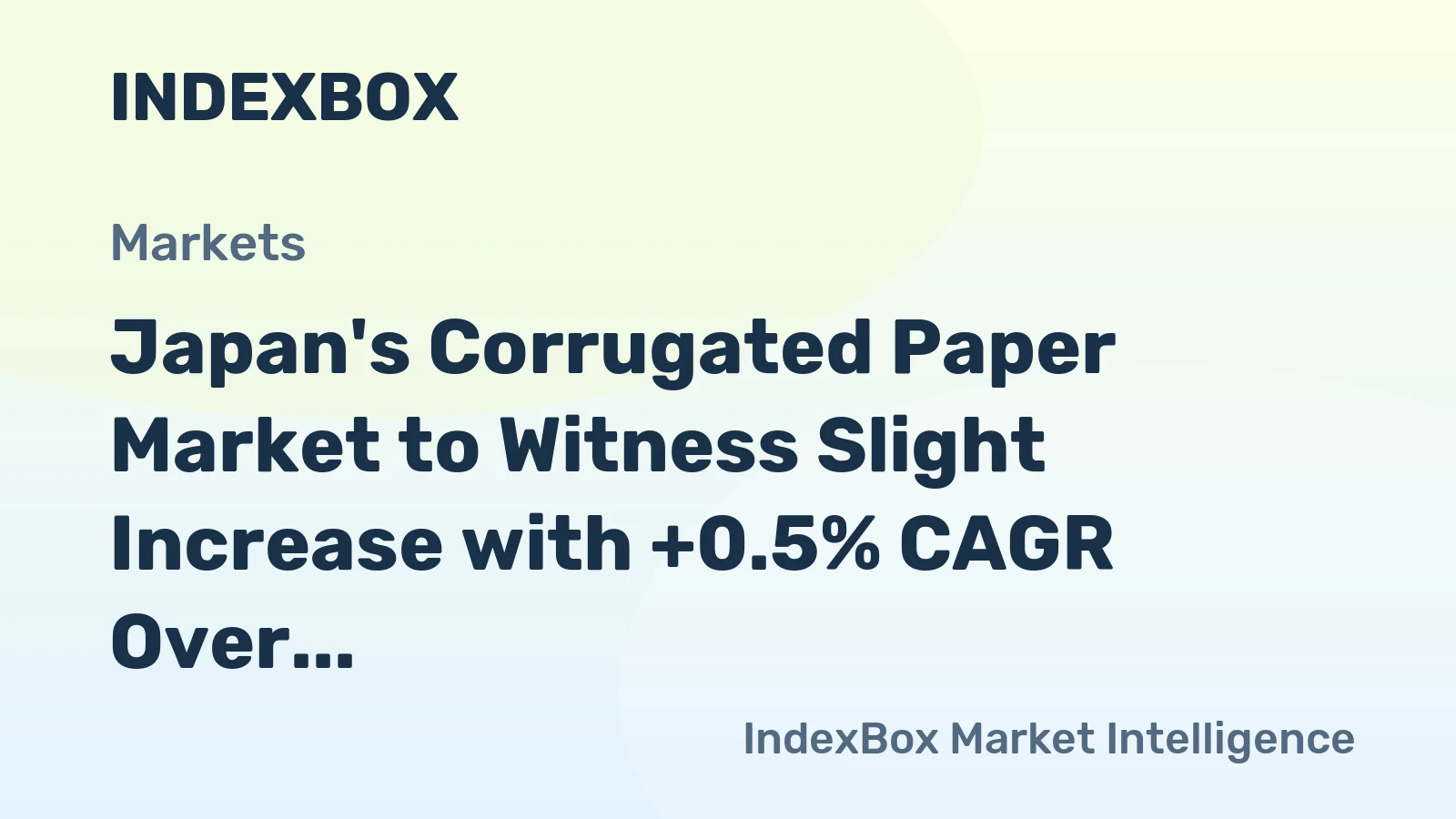 Japan's Corrugated Paper Market to Witness Slight Increase with +0.5% CAGR Over Next Decade