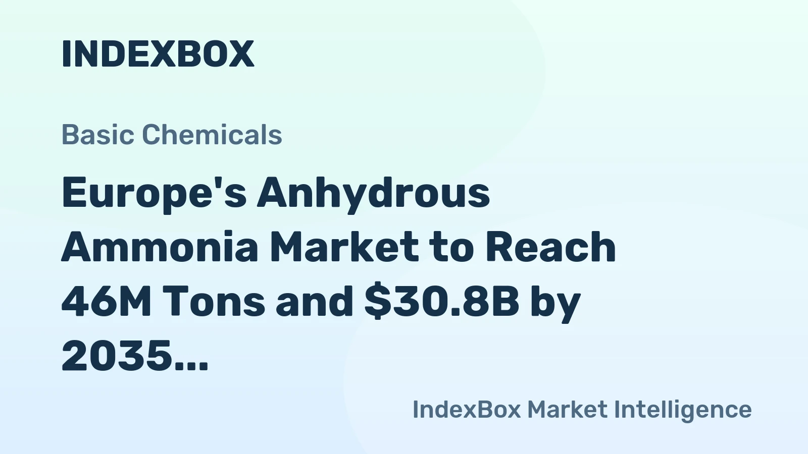 Europe's Anhydrous Ammonia Market to Reach 46M Tons and $30.8B by 2035, Driven by Increasing Demand