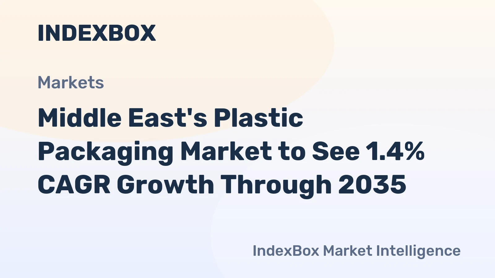Middle East's Plastic Packaging Market to See 1.4% CAGR Growth Through 2035