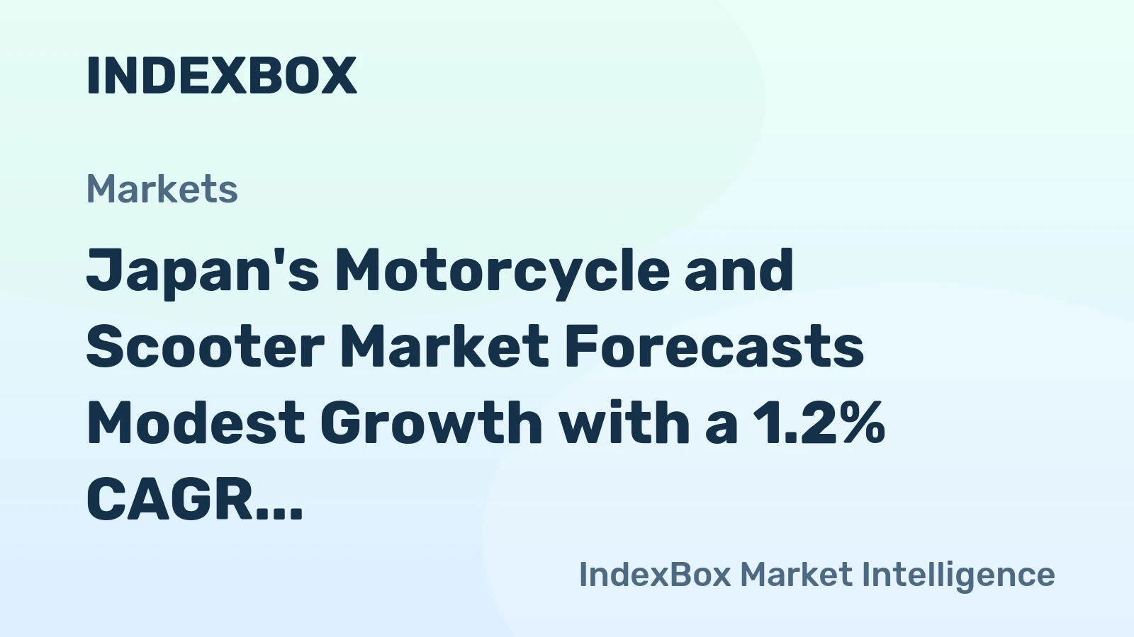 Japan's Motorcycle and Scooter Market Forecasts Modest Growth with a 1.2% CAGR