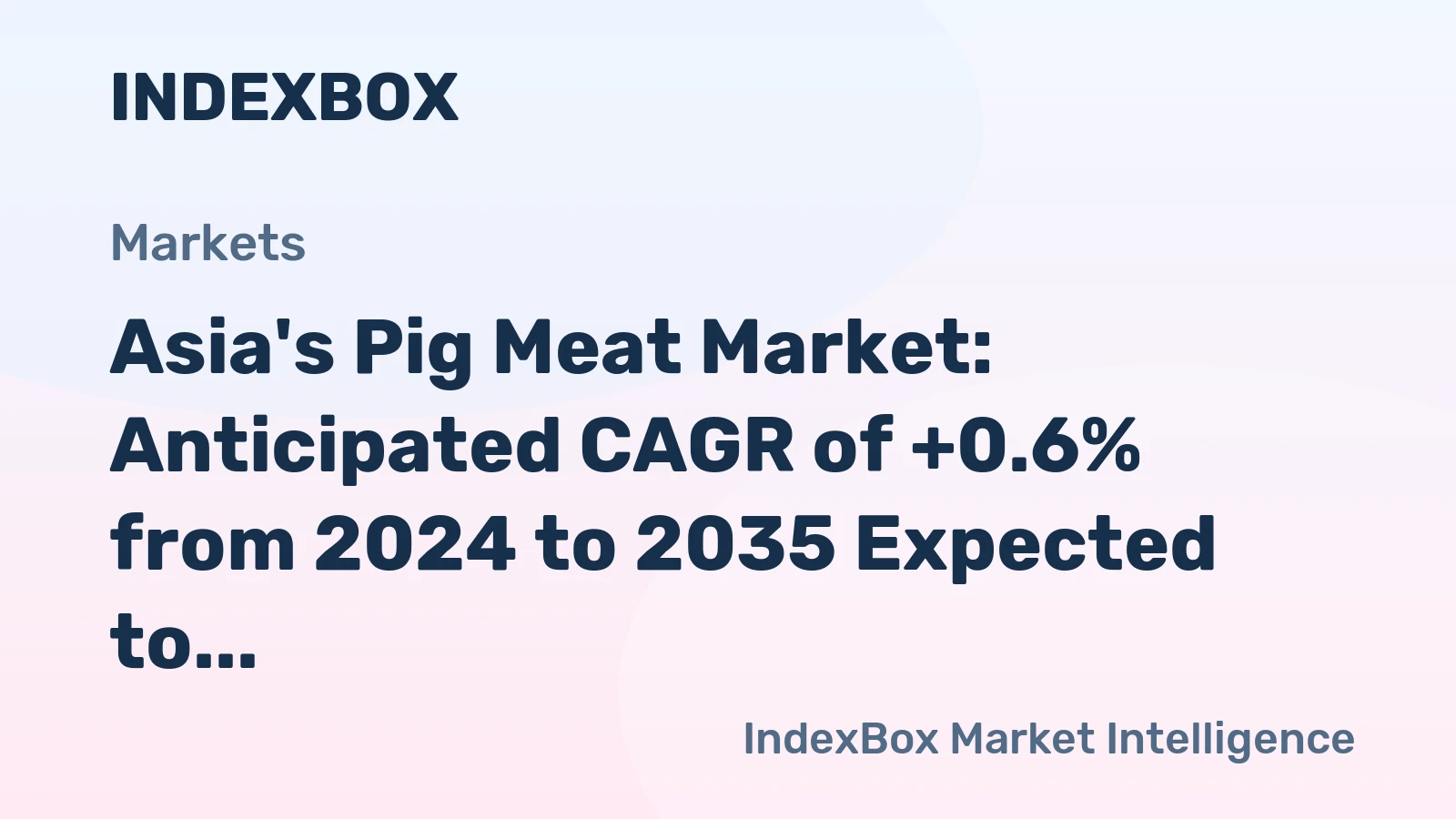 Asia's Pig Meat Market: Anticipated CAGR of +0.6% from 2024 to 2035 Expected to Reach 425K tons
