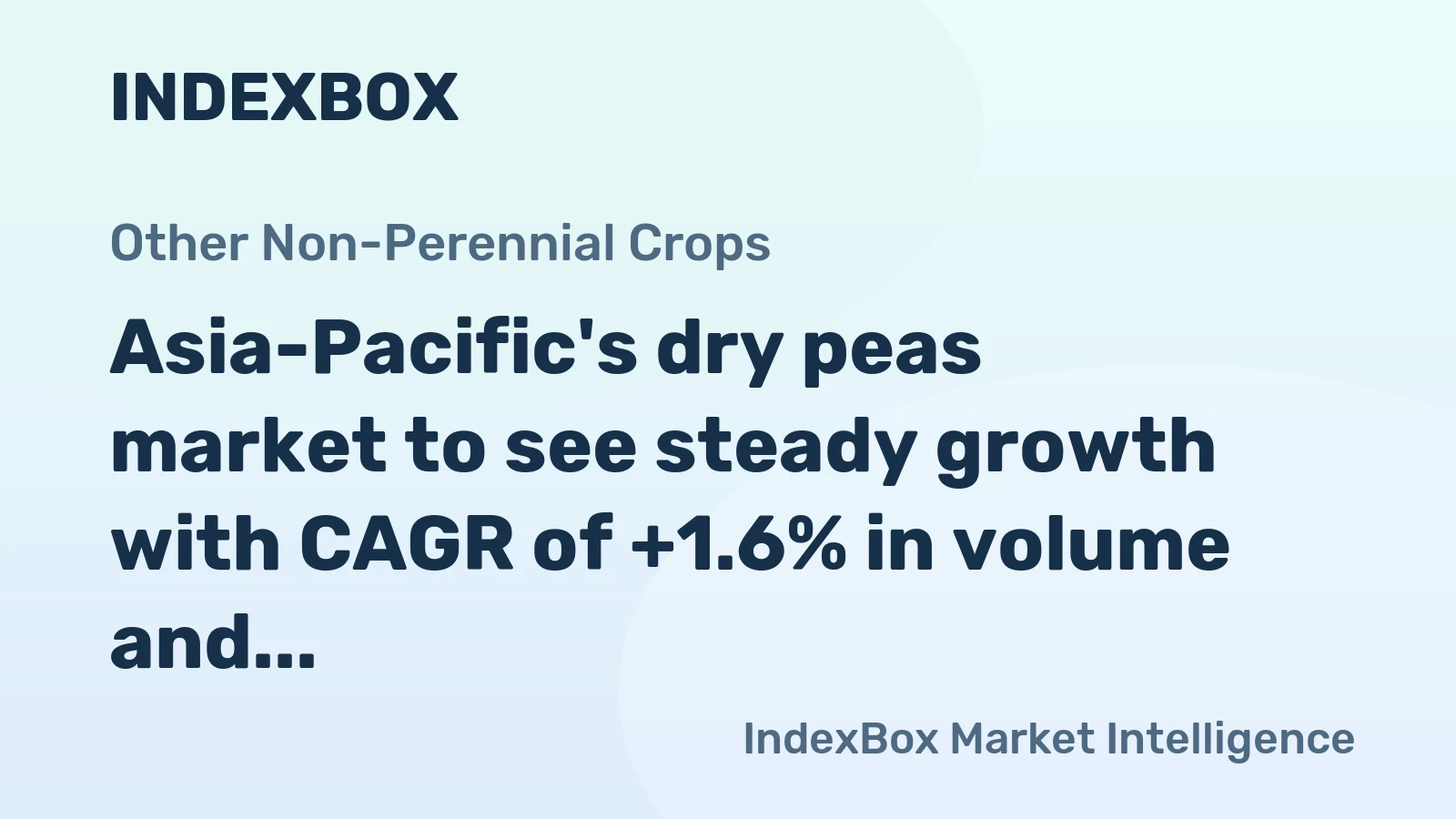 Asia-Pacific's dry peas market to see steady growth with CAGR of +1.6% in volume and +3.0% in value through 2035