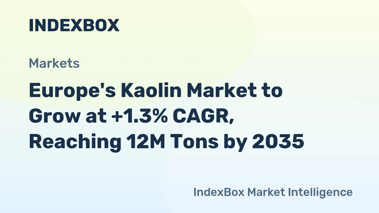 Europe's Kaolin Market to Grow at +1.3% CAGR, Reaching 12M Tons by 2035