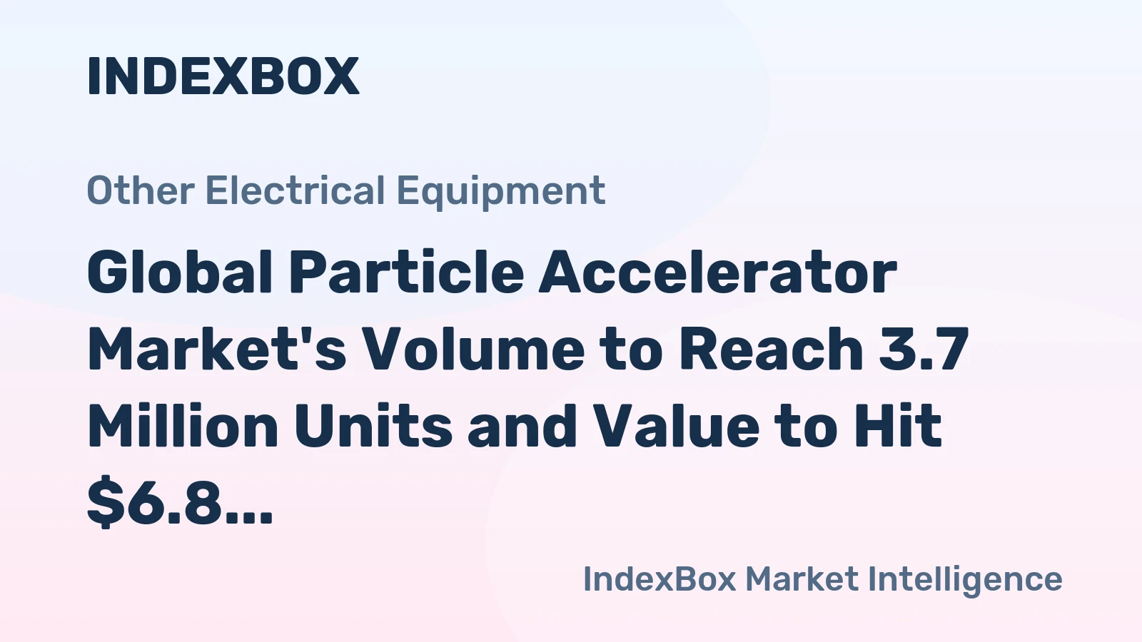Global Particle Accelerator Market's Volume to Reach 3.7 Million Units and Value to Hit $6.8 Billion by 2035