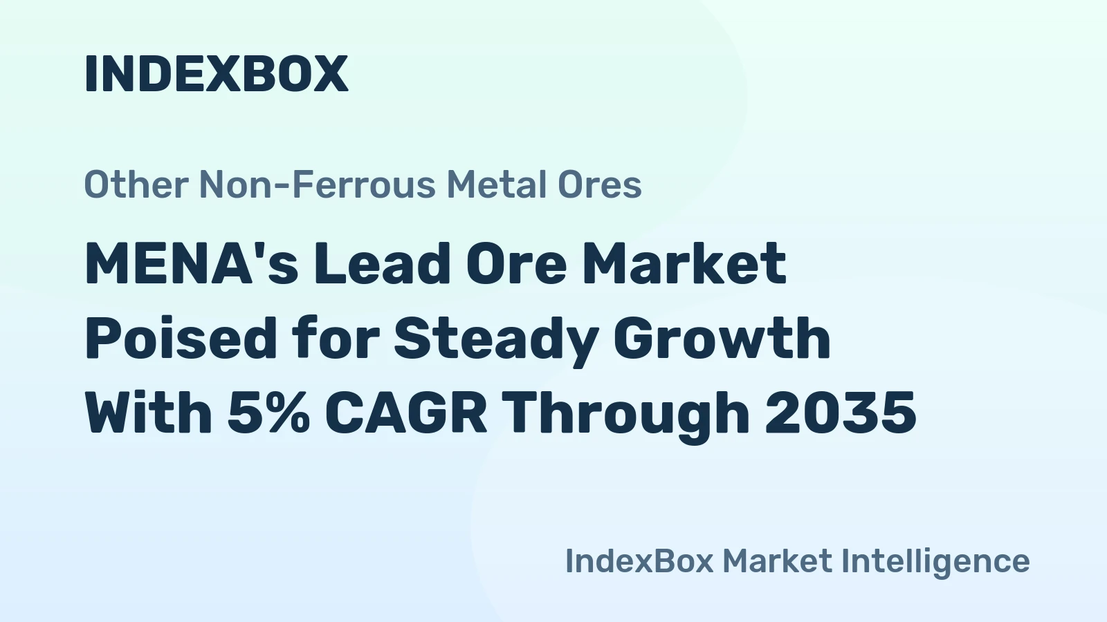 MENA's Lead Ore Market Poised for Steady Growth With 5% CAGR Through 2035