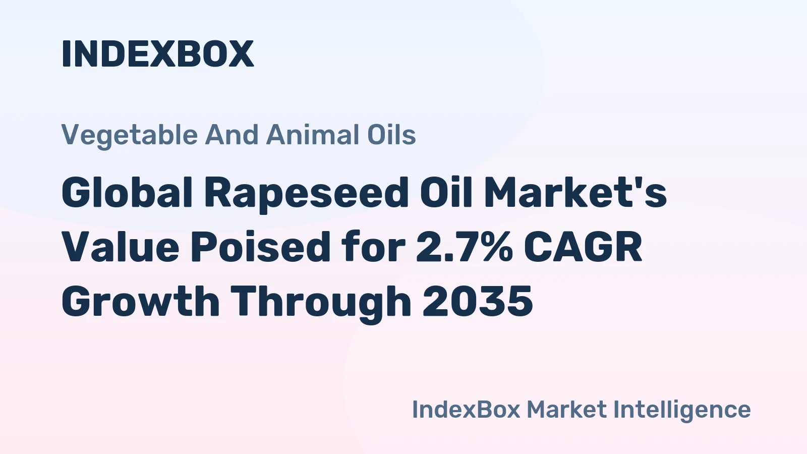 Global Rapeseed Oil Market's Value Poised for 2.7% CAGR Growth Through 2035