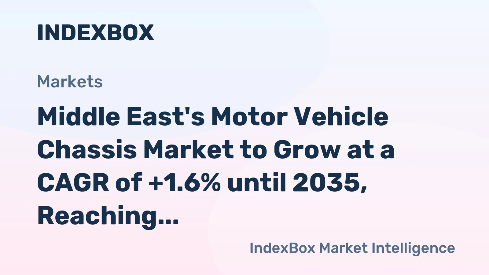 Middle East's Motor Vehicle Chassis Market to Grow at a CAGR of +1.6% until 2035, Reaching 82K Units