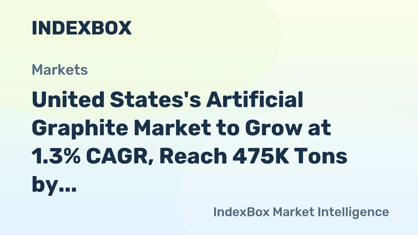 United States's Artificial Graphite Market to Grow at 1.3% CAGR, Reach 475K Tons by 2035
