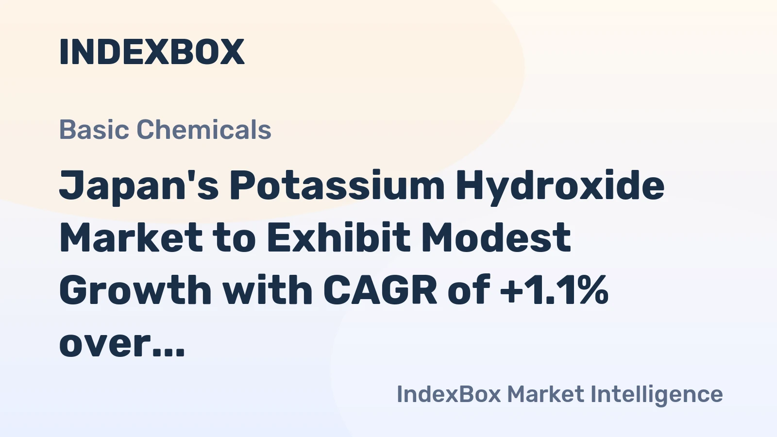 Japan's Potassium Hydroxide Market to Exhibit Modest Growth with CAGR of +1.1% over the Next Decade
