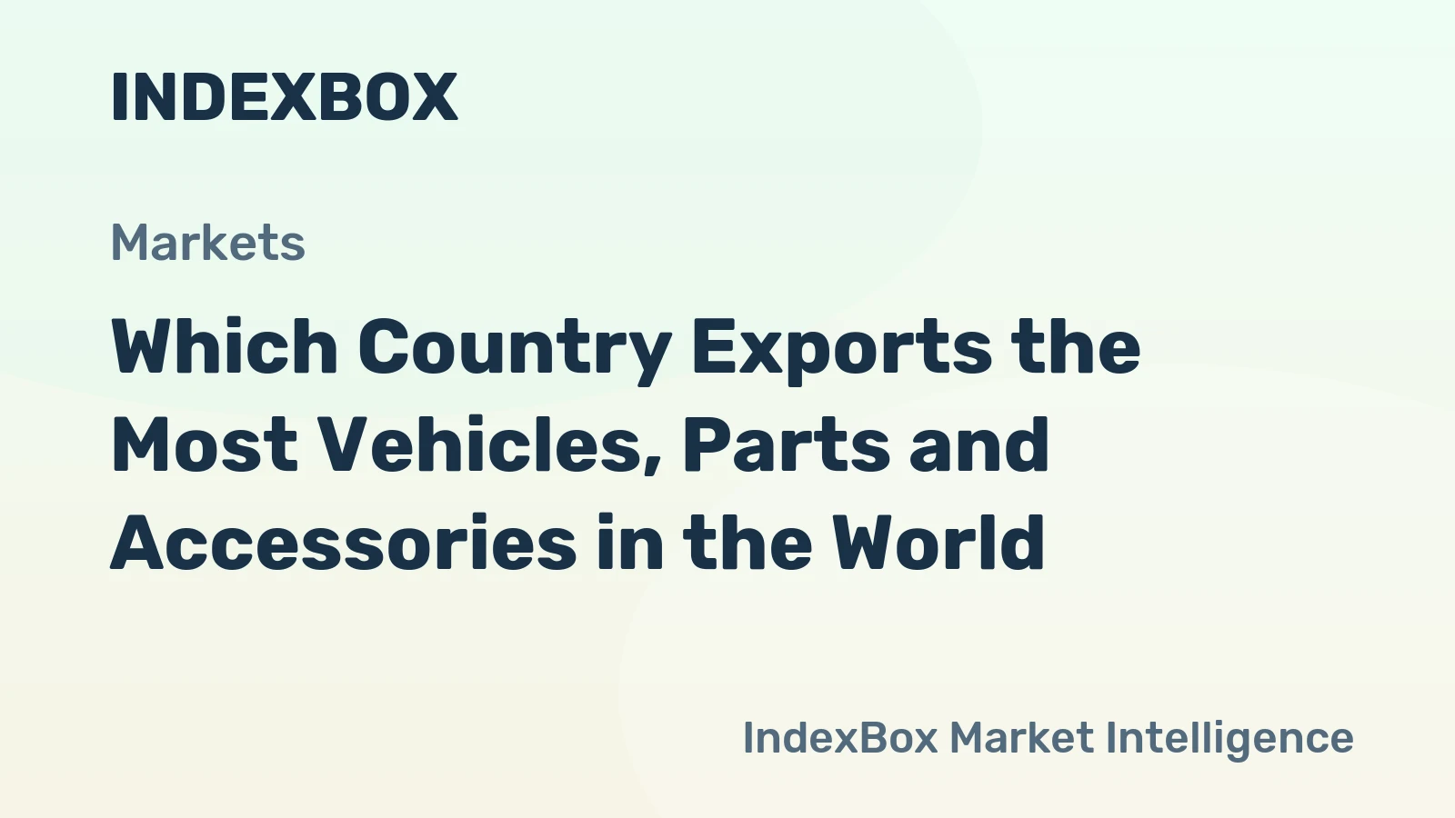 Which Country Exports the Most Vehicles, Parts and Accessories in the World?