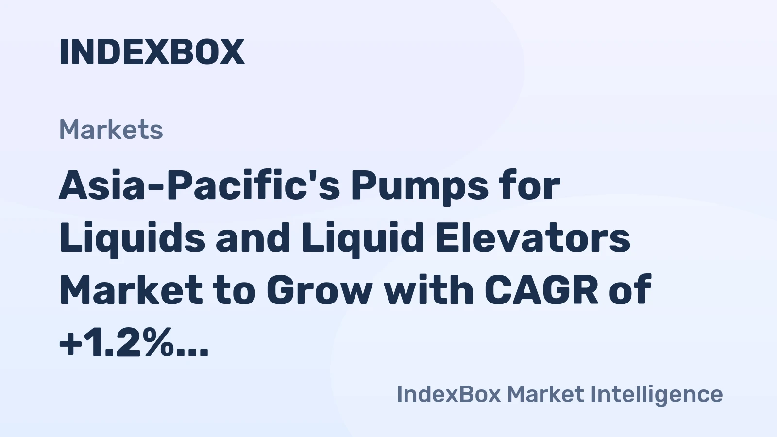 Asia-Pacific's Pumps for Liquids and Liquid Elevators Market to Grow with CAGR of +1.2% from 2024-2035