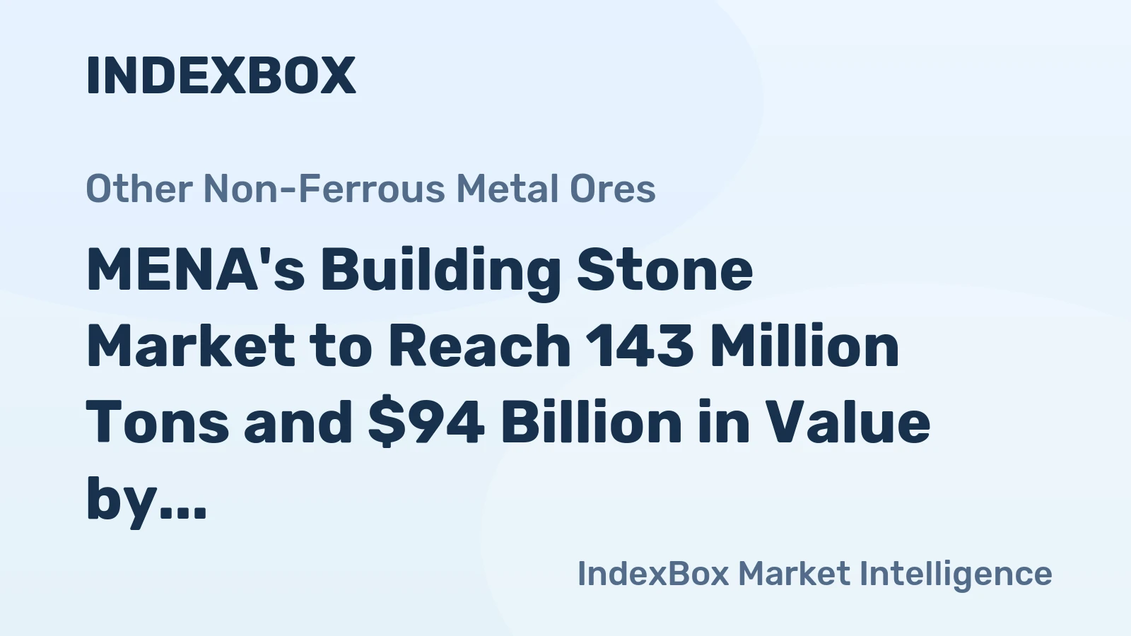 MENA's Building Stone Market to Reach 143 Million Tons and $94 Billion in Value by 2035