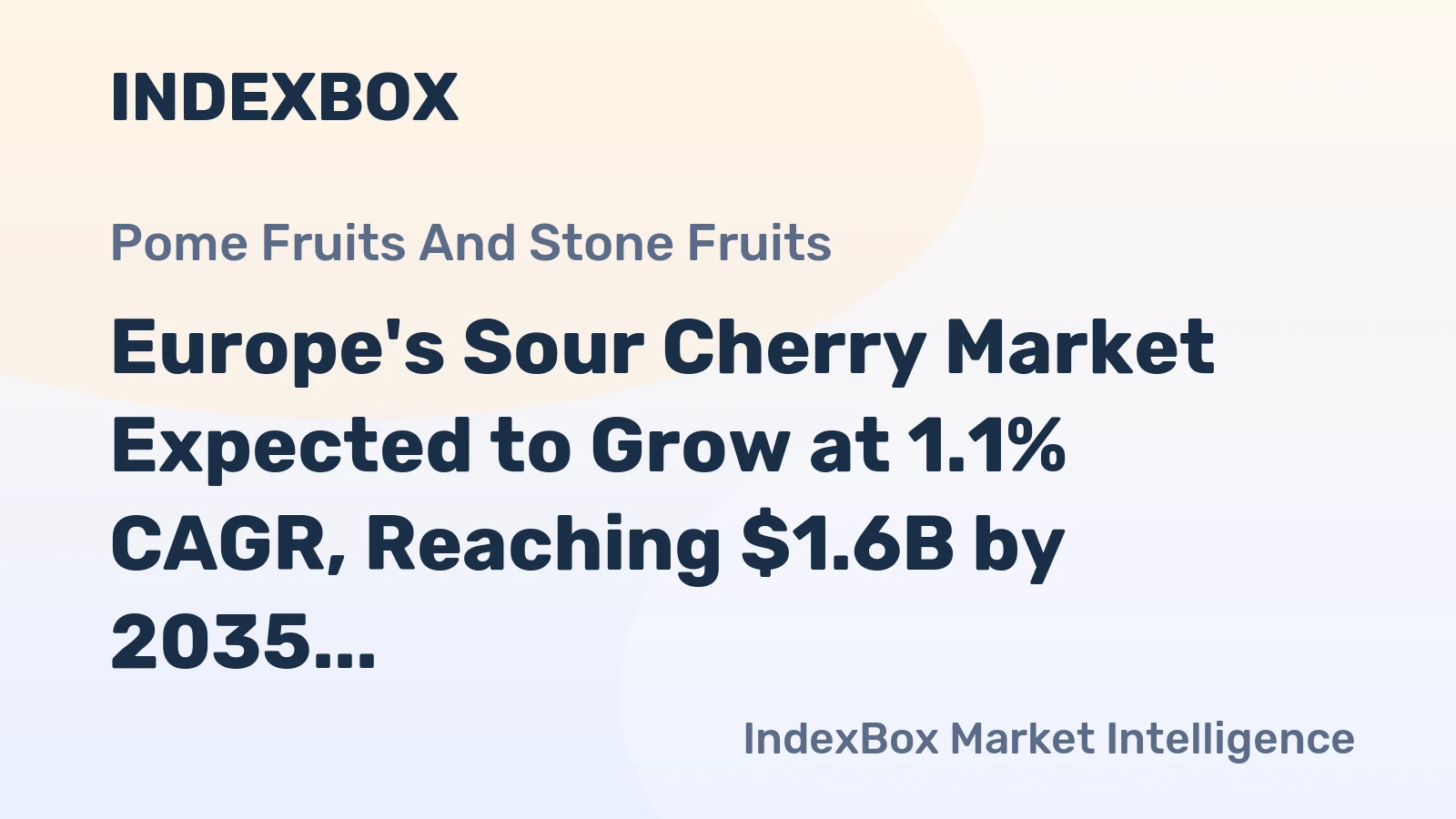 Europe's Sour Cherry Market Expected to Grow at 1.1% CAGR, Reaching $1.6B by 2035