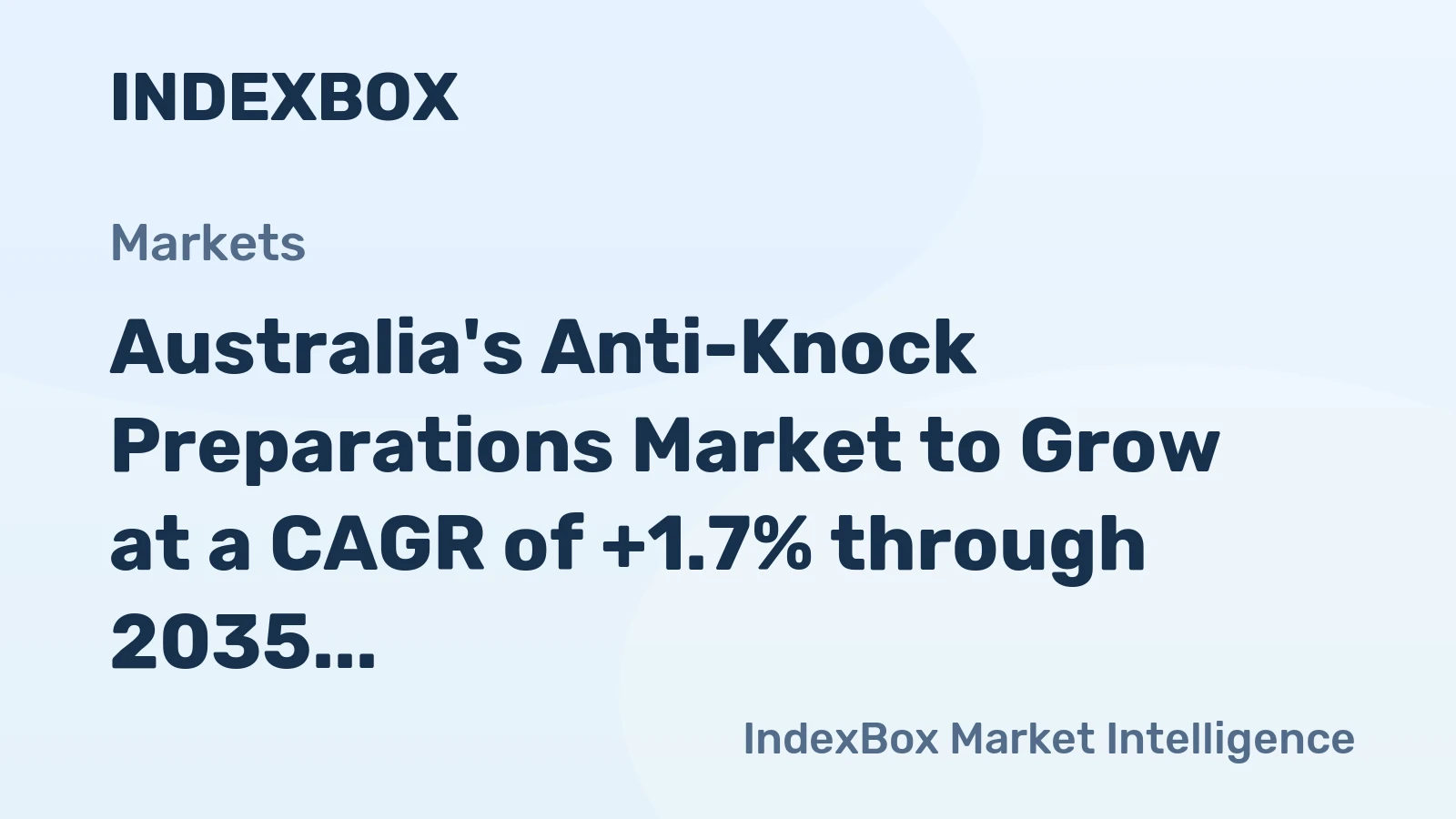 Australia's Anti-Knock Preparations Market to Grow at a CAGR of +1.7% through 2035