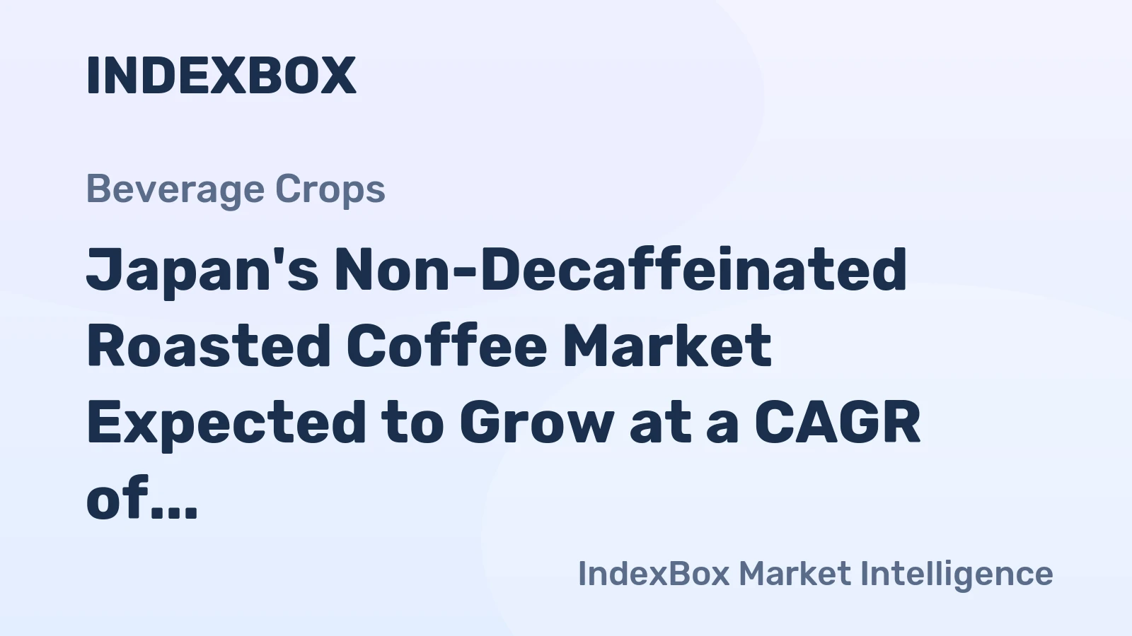 Japan's Non-Decaffeinated Roasted Coffee Market Expected to Grow at a CAGR of +2.5% by 2035