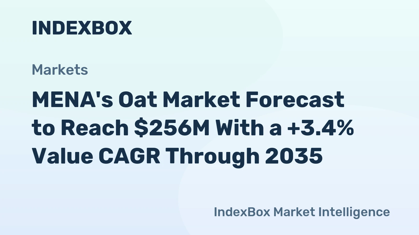 MENA's Oat Market Forecast to Reach $256M With a +3.4% Value CAGR Through 2035