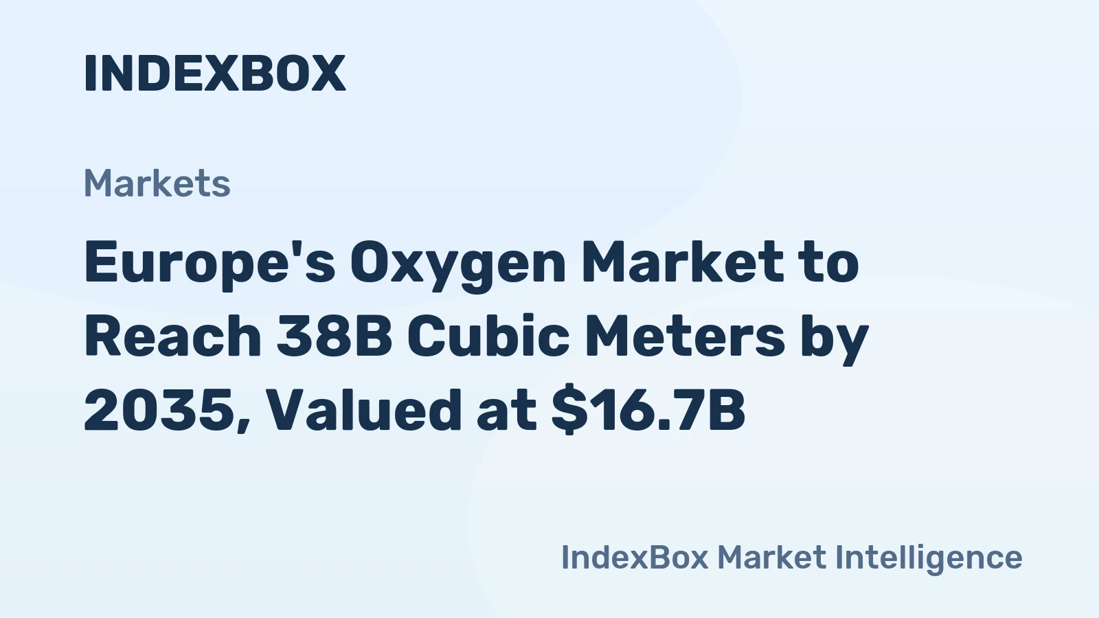 Europe's Oxygen Market to Reach 38B Cubic Meters by 2035, Valued at $16.7B