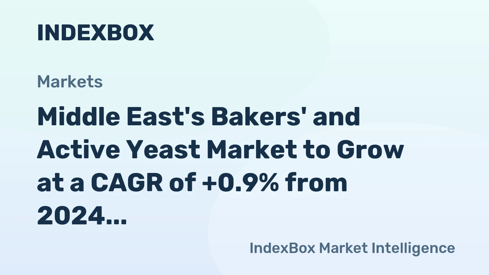 Middle East's Bakers' and Active Yeast Market to Grow at a CAGR of +0.9% from 2024 to 2035