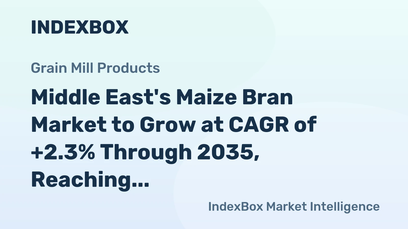 Middle East's Maize Bran Market to Grow at CAGR of +2.3% Through 2035, Reaching $564M in Value