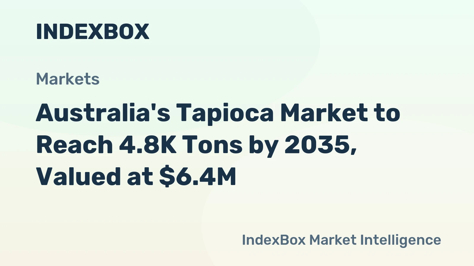 Australia's Tapioca Market to Reach 4.8K Tons by 2035, Valued at $6.4M