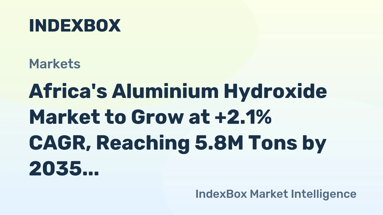 Africa's Aluminium Hydroxide Market to Grow at +2.1% CAGR, Reaching 5.8M Tons by 2035