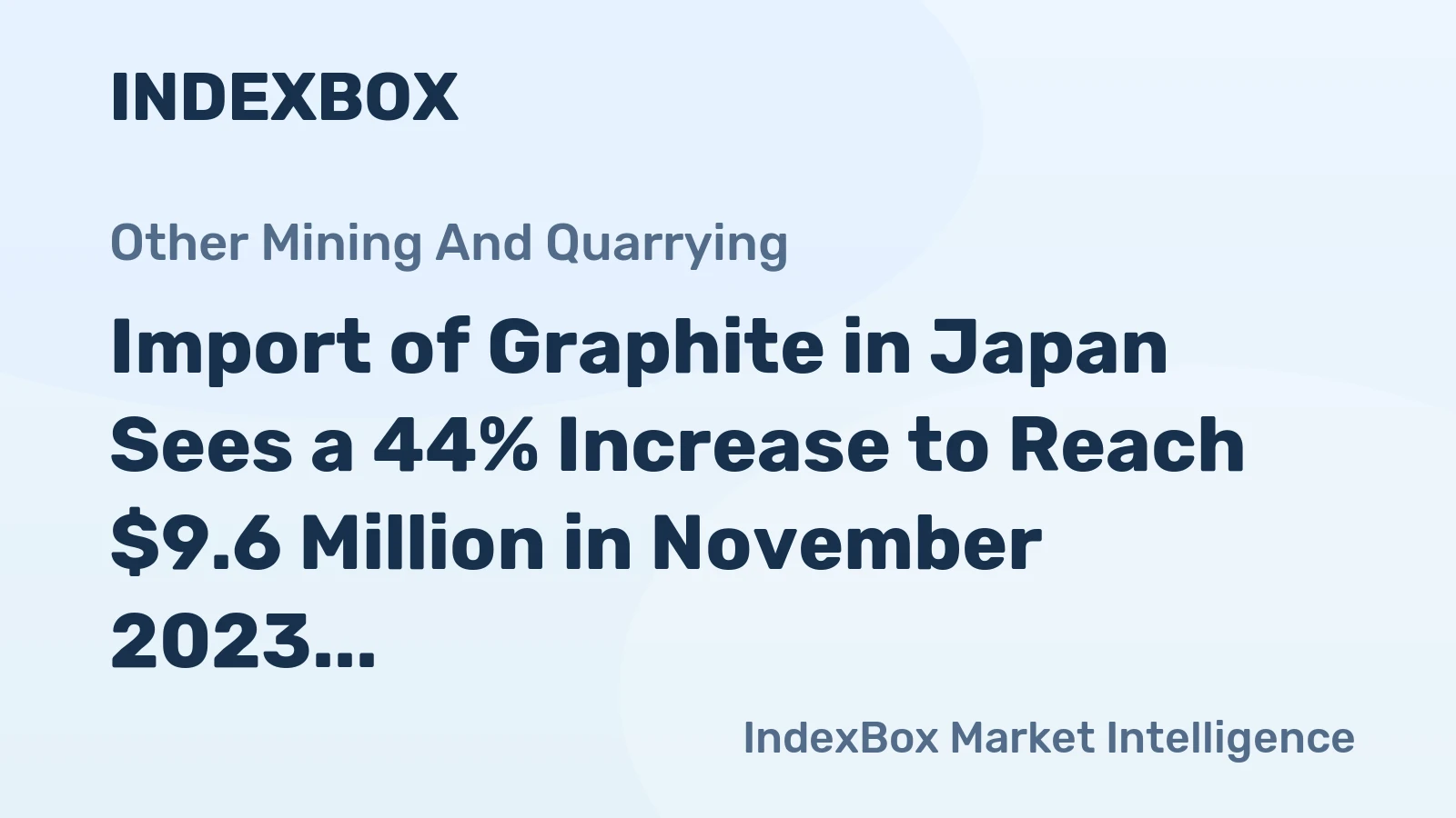 Import of Graphite in Japan Sees a 44% Increase to Reach $9.6 Million in November 2023