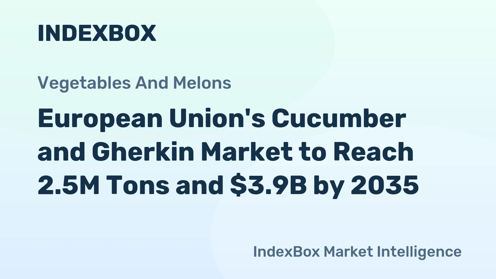 European Union's Cucumber and Gherkin Market to Reach 2.5M Tons and $3.9B by 2035
