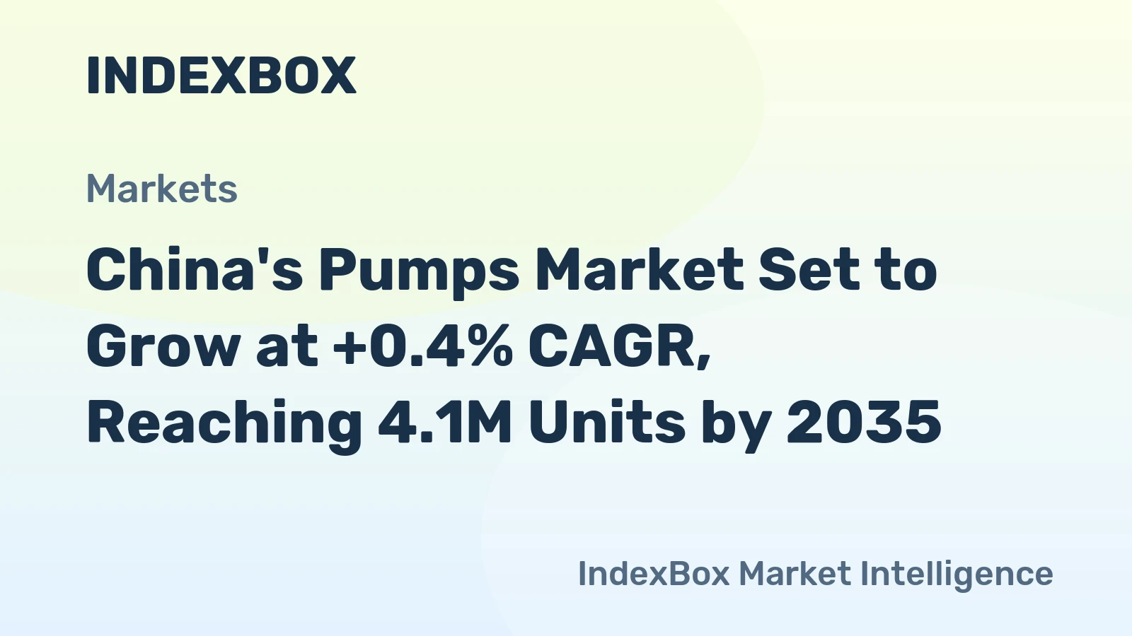 China's Pumps Market Set to Grow at +0.4% CAGR, Reaching 4.1M Units by 2035