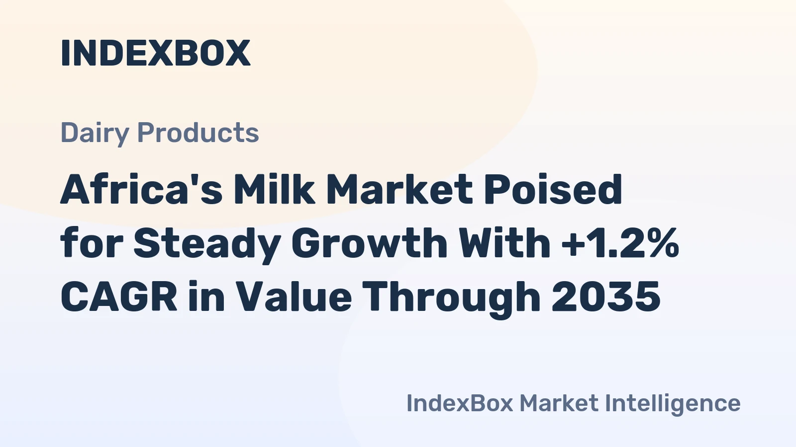Africa's Milk Market Poised for Steady Growth With +1.2% CAGR in Value Through 2035