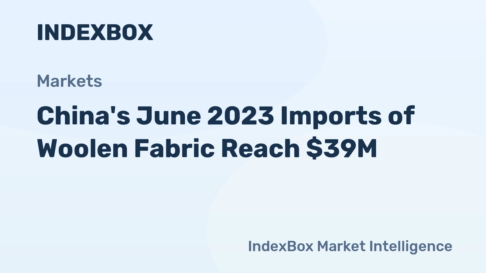 China's June 2023 Imports of Woolen Fabric Reach $39M
