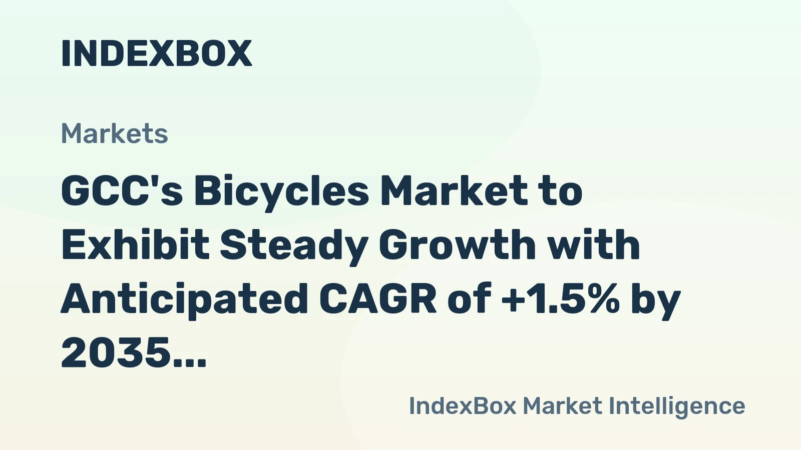 GCC's Bicycles Market to Exhibit Steady Growth with Anticipated CAGR of +1.5% by 2035