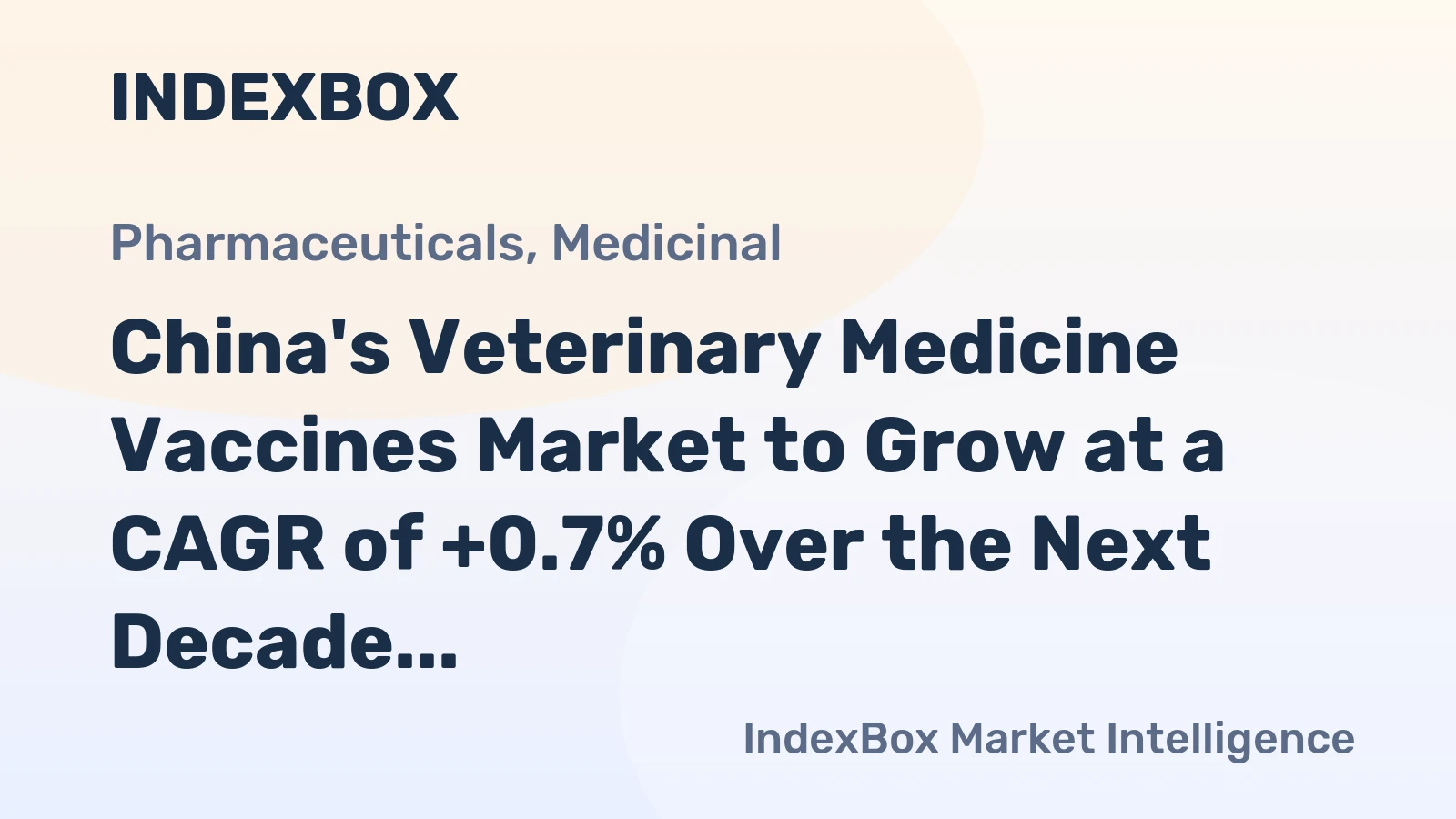 China's Veterinary Medicine Vaccines Market to Grow at a CAGR of +0.7% Over the Next Decade, Reaching $1.6B by 2035