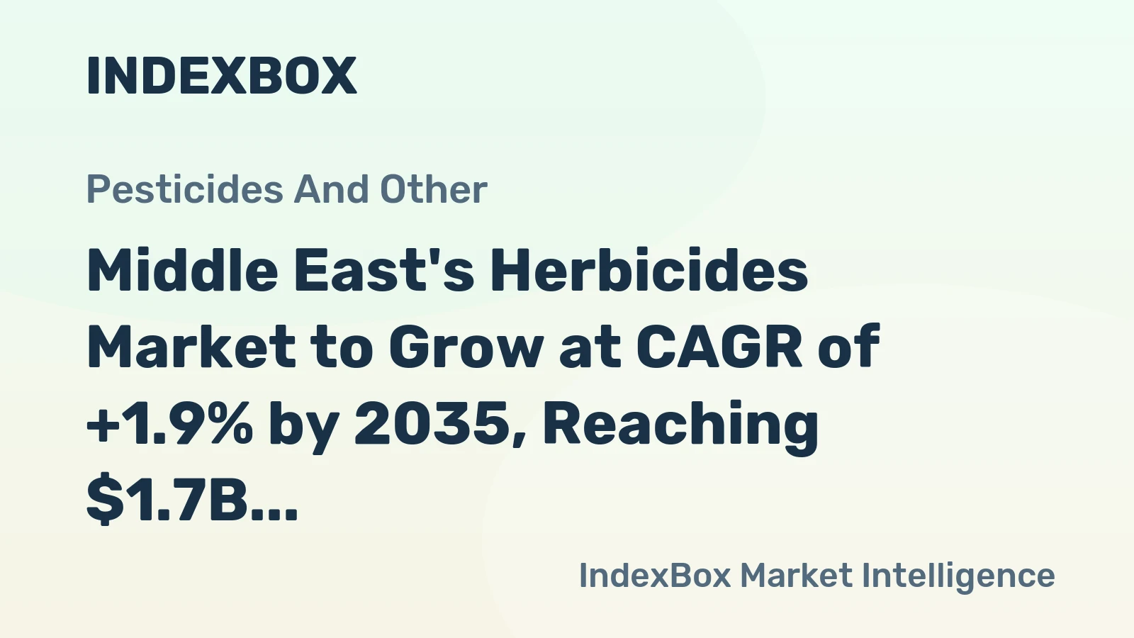 Middle East's Herbicides Market to Grow at CAGR of +1.9% by 2035, Reaching $1.7B in Value