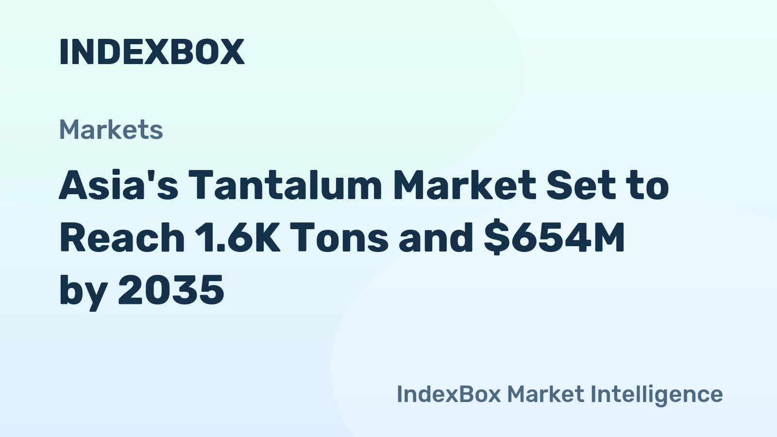 Asia's Tantalum Market Set to Reach 1.6K Tons and $654M by 2035
