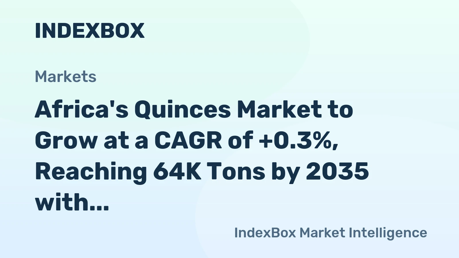 Africa's Quinces Market to Grow at a CAGR of +0.3%, Reaching 64K Tons by 2035 with Market Value of $62M