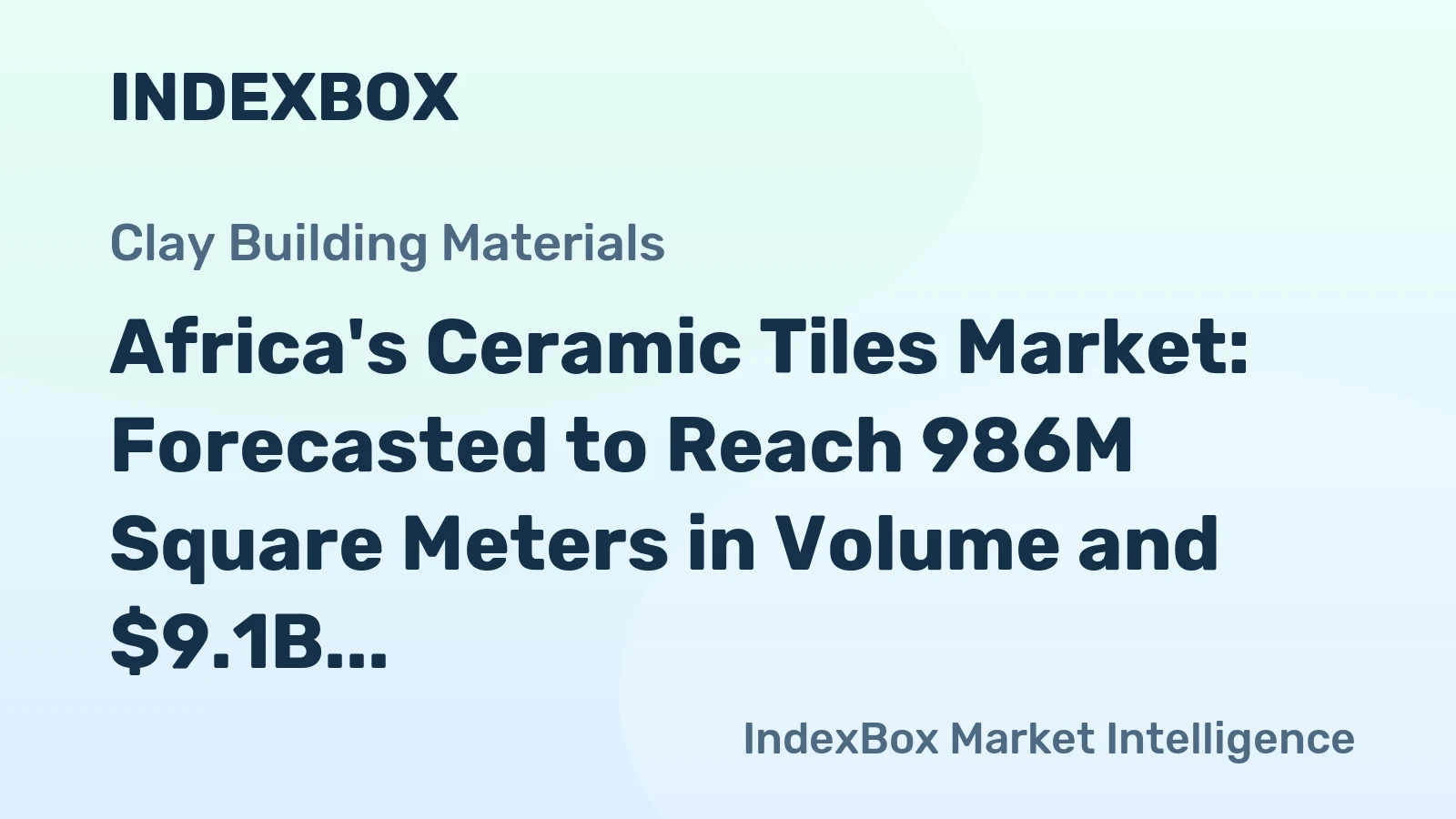 Africa's Ceramic Tiles Market: Forecasted to Reach 986M Square Meters in Volume and $9.1B in Value by 2035