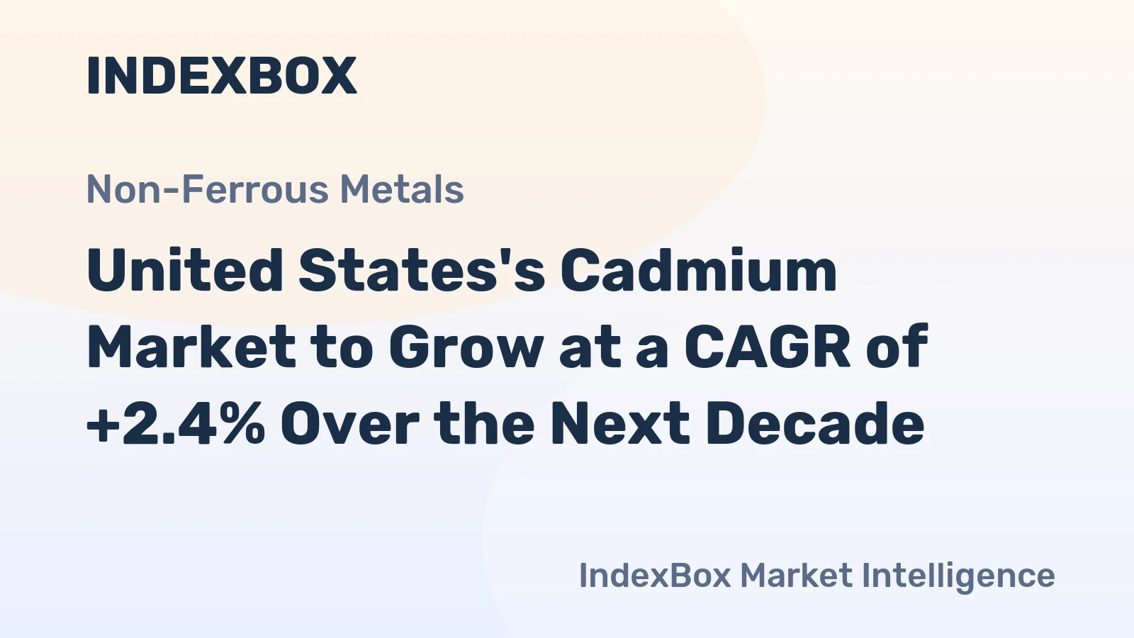 United States's Cadmium Market to Grow at a CAGR of +2.4% Over the Next Decade