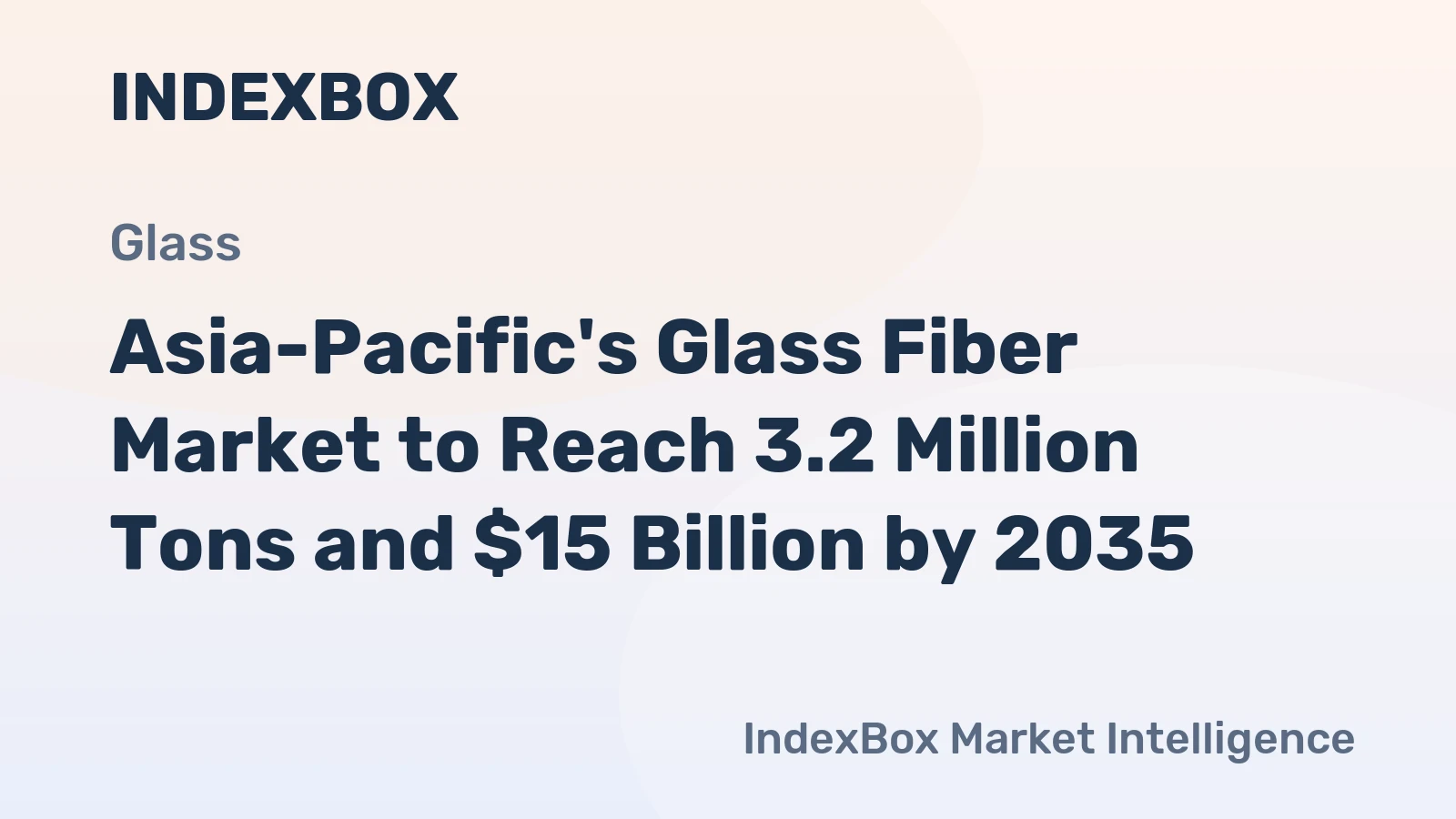 Asia-Pacific's Glass Fiber Market to Reach 3.2 Million Tons and $15 Billion by 2035