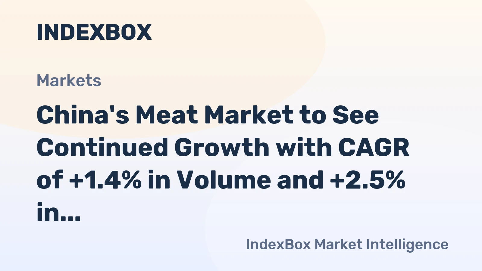 China's Meat Market to See Continued Growth with CAGR of +1.4% in Volume and +2.5% in Value from 2024 to 2035